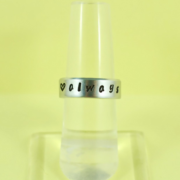 Always - Hand Stamped Aluminum Ring, Handwritten Font, Bff Gift ...